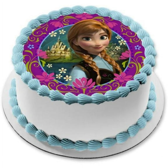 Disney's Frozen Elsa & Anna Edible Image Cake Topper, 8" Round ...