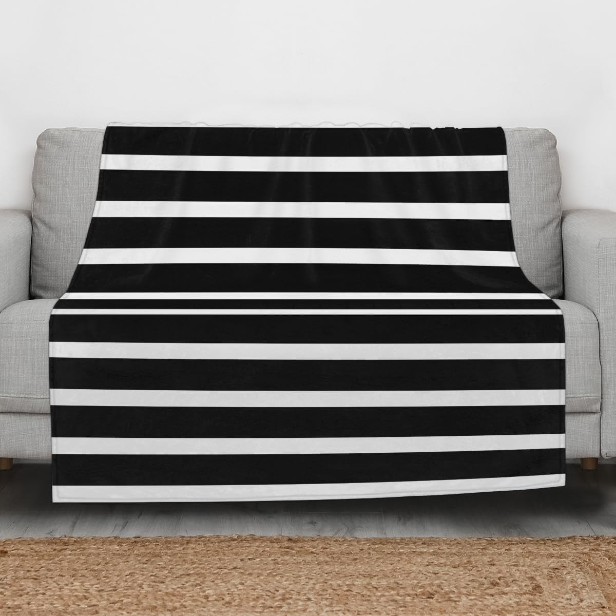 Click here for Kervinter Black And White Thick Stripes Blanket Co... prices