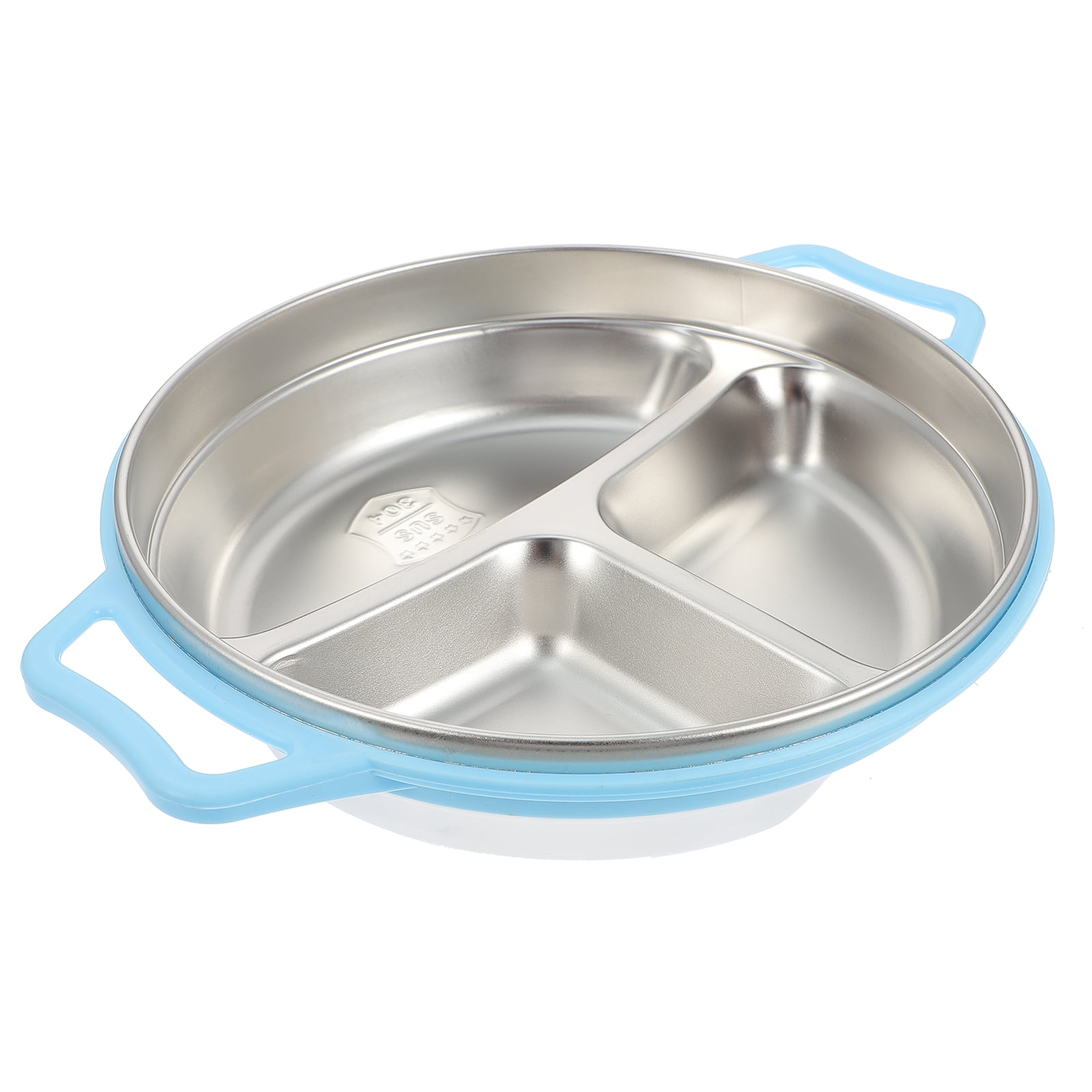 Plate Food Baby Divided Bowl Stainless Steel Dinner Toddlers Plates ...