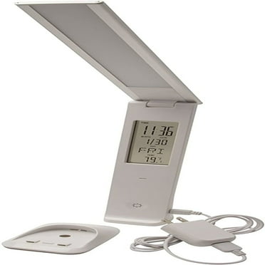LED Foldable Desk Table Lamp with Digital Calendar, Alarm Clock and ...