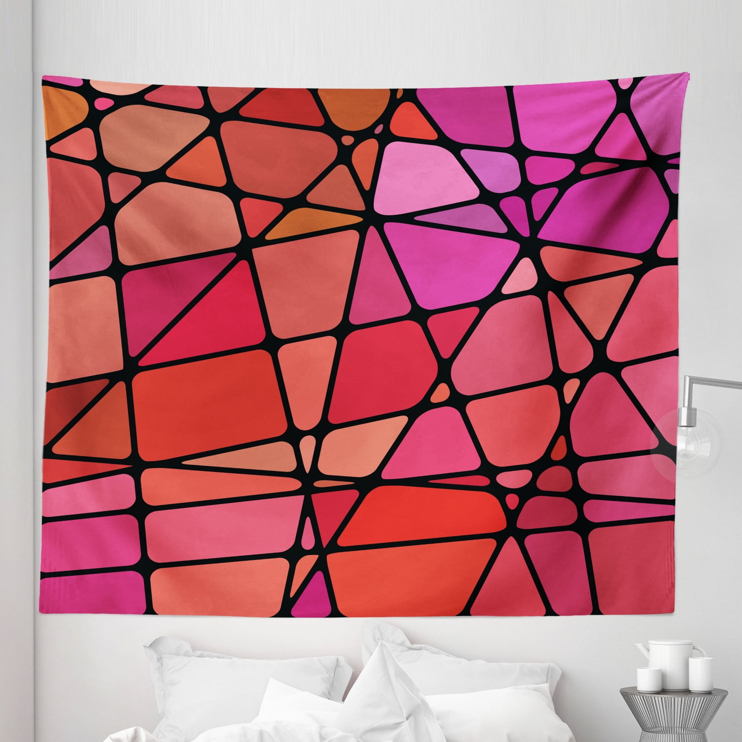 Retro Tapestry, Antique Stained Glass Illustration with Mosaic Design ...