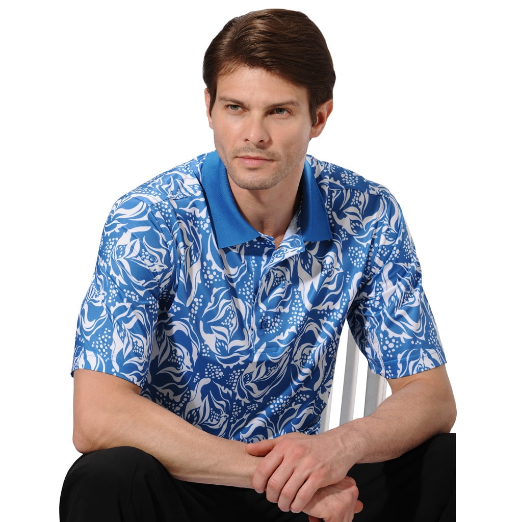 Monterey Club Men's Snorkel Print Golf Polo Shirt #1583 - Walmart.com