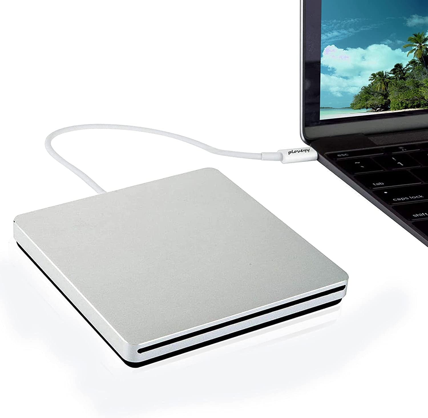 Unidad externa de CD/DVD USB-C Superdrive Ploveyy Silver | Bodega ...