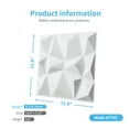 Art3d Decorative 3D Wall Panels in Diamond Design, 12"x12" Matt White ...