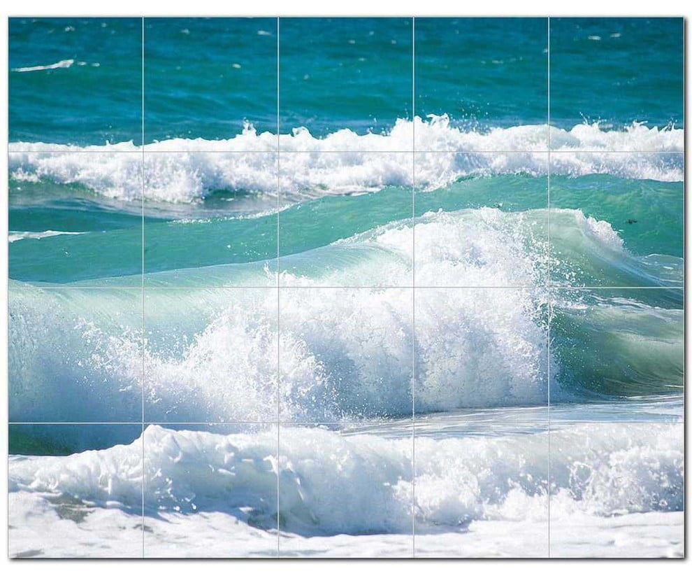 Wave Picture Ceramic Tile Mural Kitchen Backsplash Bathroom Shower ...
