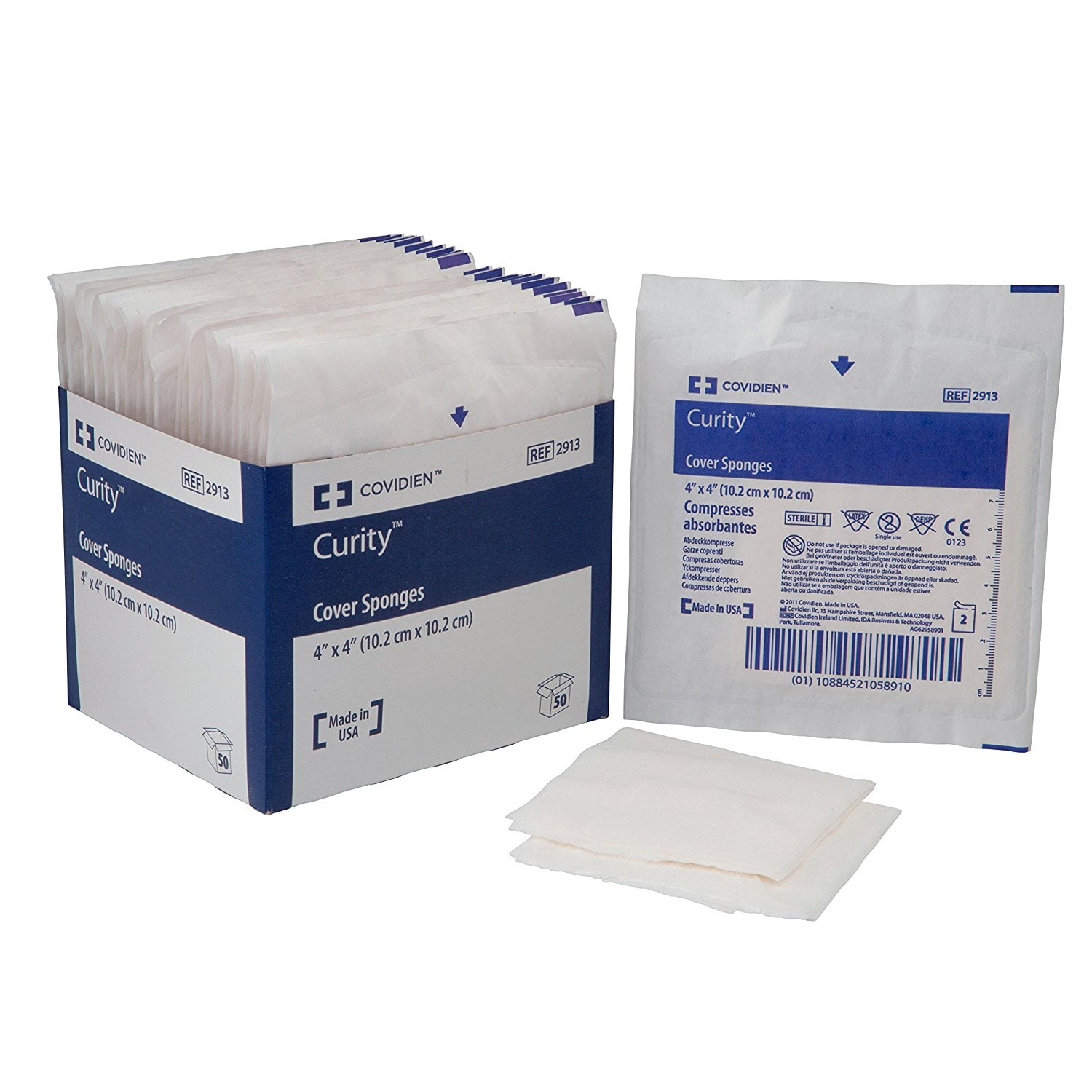 Curity Cellulose Dressing NonWoven Fabric / Cellulose Wadding, 4 X 4 ...
