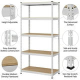 Topeakmart 5 Tiers Adjustable Metal Storage Shelving Heavy Duty ...