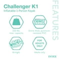 Intex Challenger K1 Inflatable Kayak Set for Adults with Oars & Pump ...