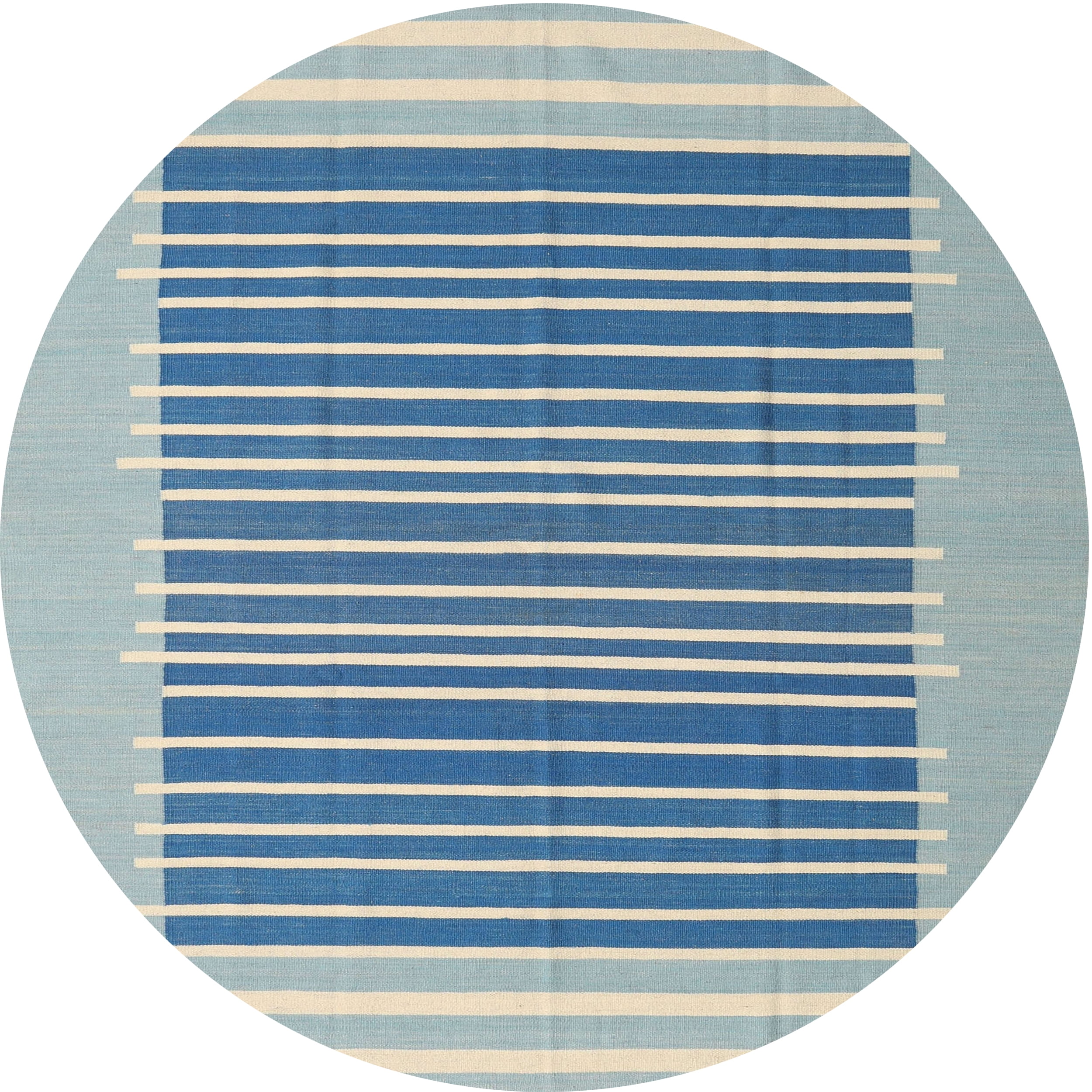 Ahgly Company Indoor Round Contemporary Blue Ivy Blue Abstract Area ...
