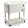 Rolling Cooler Cart, Indoor Outdoor Portable Drink Cooler Trolley with ...