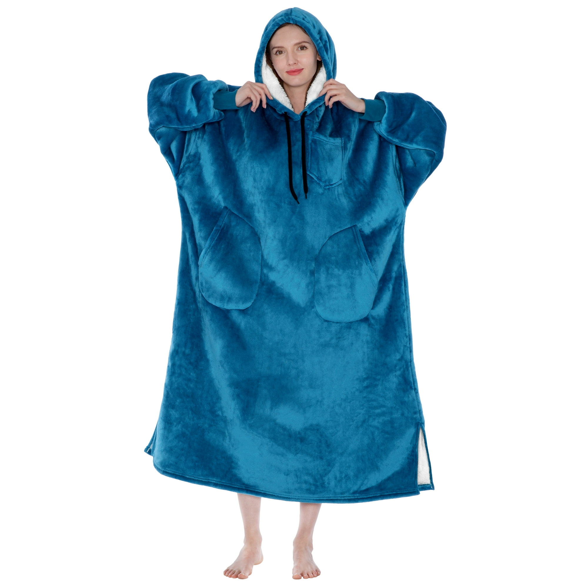Click here for Pavilia Blanket Hoodie For Women Teal  Sherpa Wear... prices