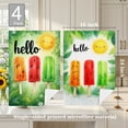 summer tea towels A watercolor painting of three popsicles with the ...