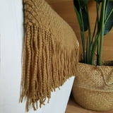 LOMAO Decorative Knitted Throw Blanket with Fringe, Cozy Bubble ...