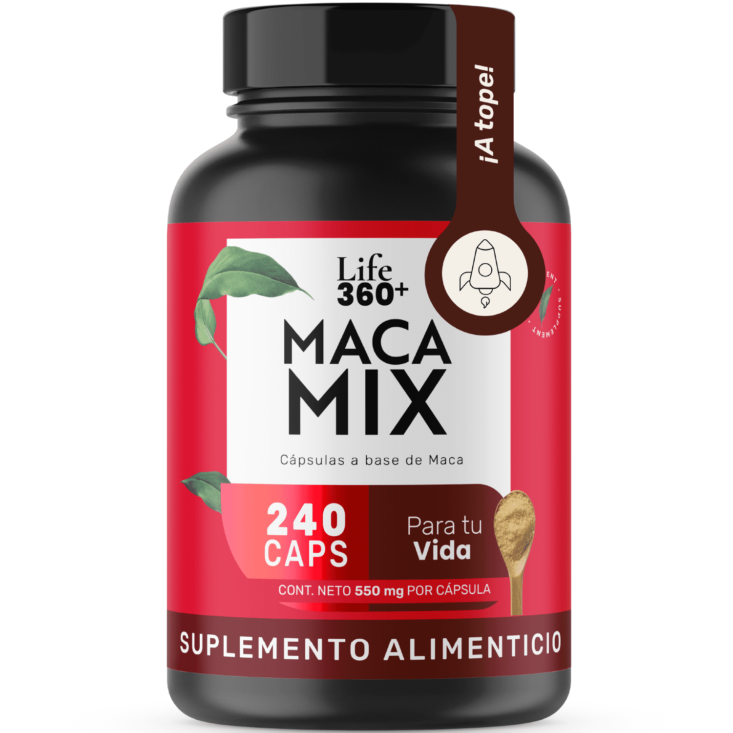 Suplemento Alimenticio LIFE 360+ Maca Mix 240 Cápsulas Mezcla de Maca ...