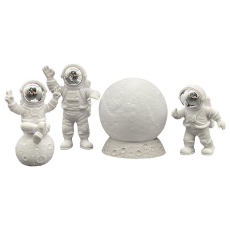 4 Astronaut Figures Modern Home Decorative Shelf Character Spaceman ...