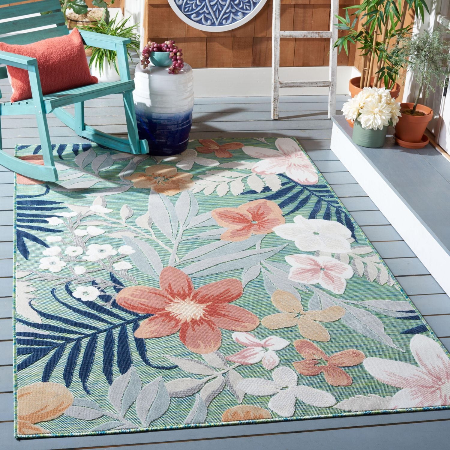 Click here for Safavieh Cabana Caris Flora Outdoor Area Rug 8 Ft.... prices