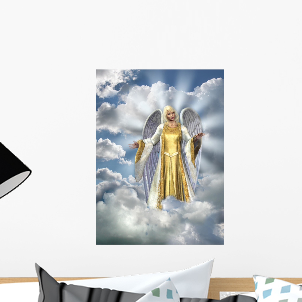 Angel Light Sky Wall Mural by Wallmonkeys Peel and Stick Graphic (18 in ...