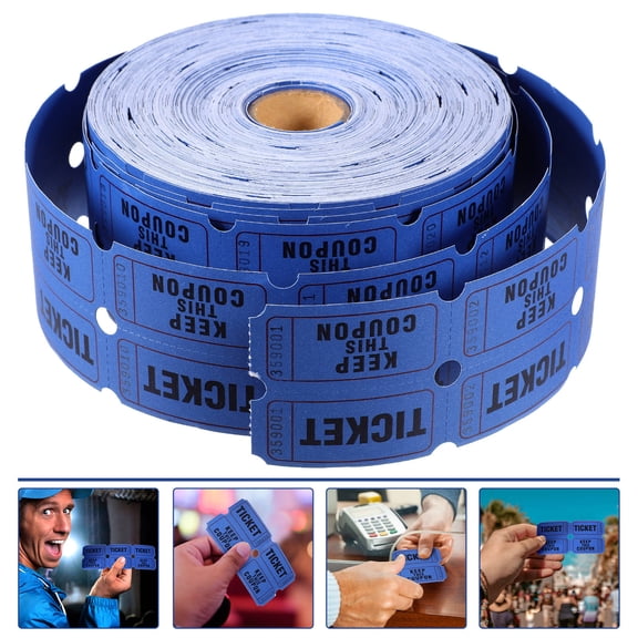 Raffle Auction Tickets - Double Row Roll, 1,000 Numbered, Perforated, 4 ...