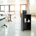 Gymax Podium Stand 46'' Hostess Stand for Speakers w/ Storage Shelf ...
