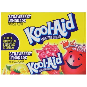 Kool-Aid Strawberry Lemonade Unsweetened Drink Mix, 0.19 oz, Pack of 48 ...