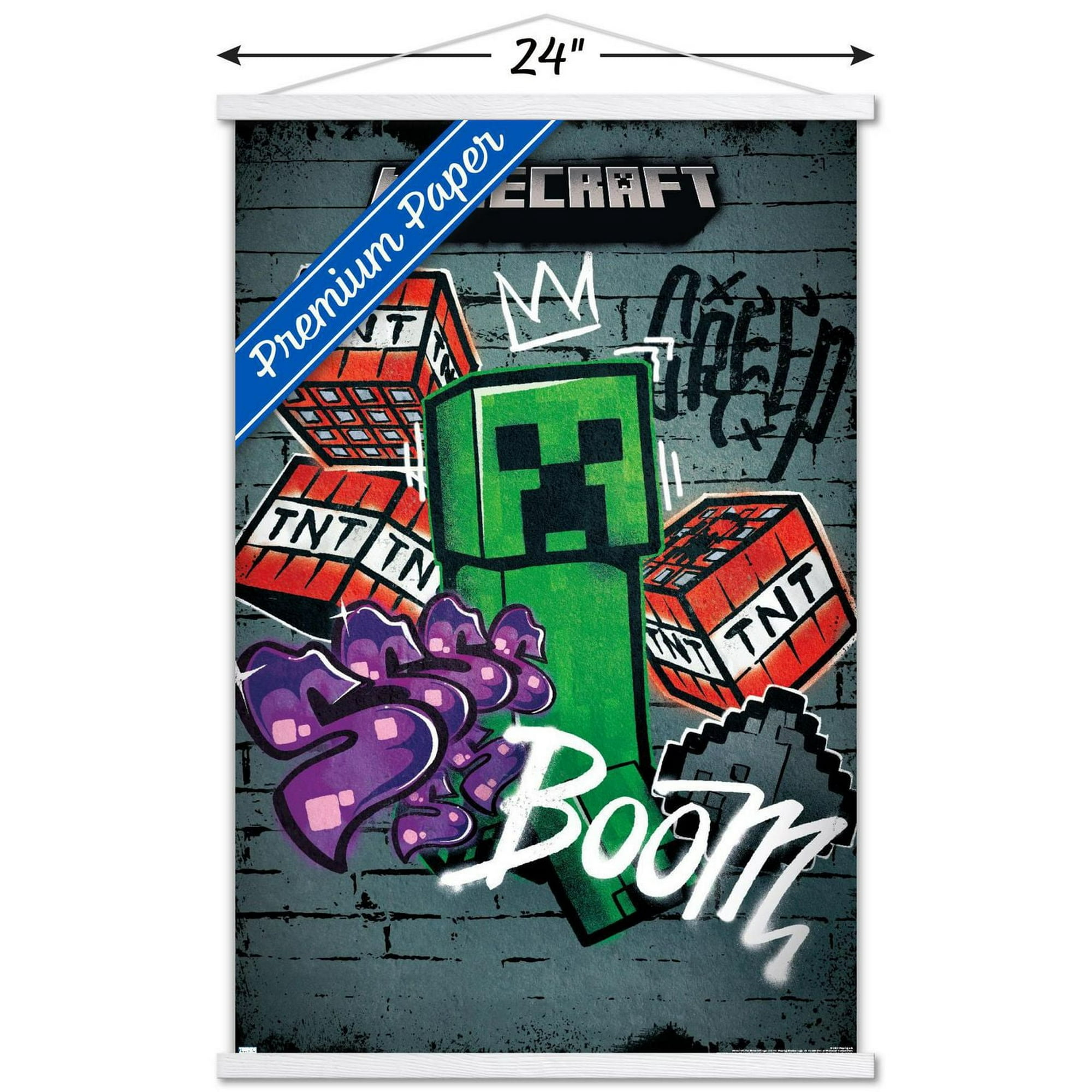 Minecraft Creeper Wall Paper Plate