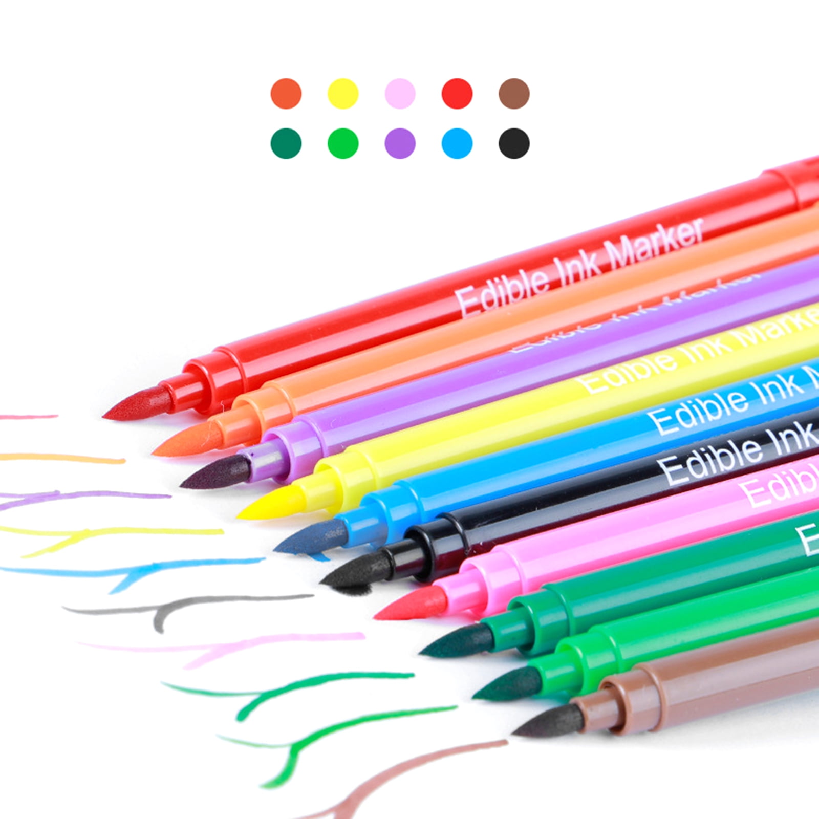 BYDOT Edible Markers for Cookie Food Coloring Pens Fine and Thick Tip ...
