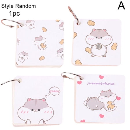 Cartoon Blank Memory Cards Flashcards Binder Rings Words Student ...