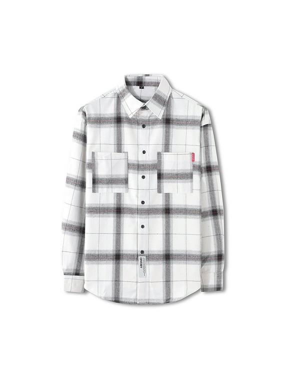 Free Assembly Men's Flannel Shirt with Two Chest Pockets, Sizes S-3XL ...