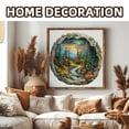 3D Wooden Circular Puzzle - Green Forest Sunset Scene, Family Game ...