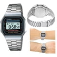 NEW CASIO Retro Classic Unisex Digital Steel Bracelet Watch A158WA-1YES ...