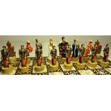Medieval Times King Arthur Camelot Chess Set with 14 1/2"" Mosaic Color ...