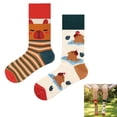 Aellinatey Unisex Cotton Crew Socks Animal Print Asymmetric Pattern ...