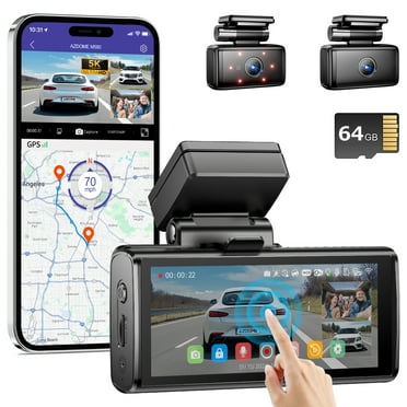 "AUOSHI 4K/2.5K 3 Channel Dash Cam with Wi-Fi, GPS, 64GB SD, Night ...
