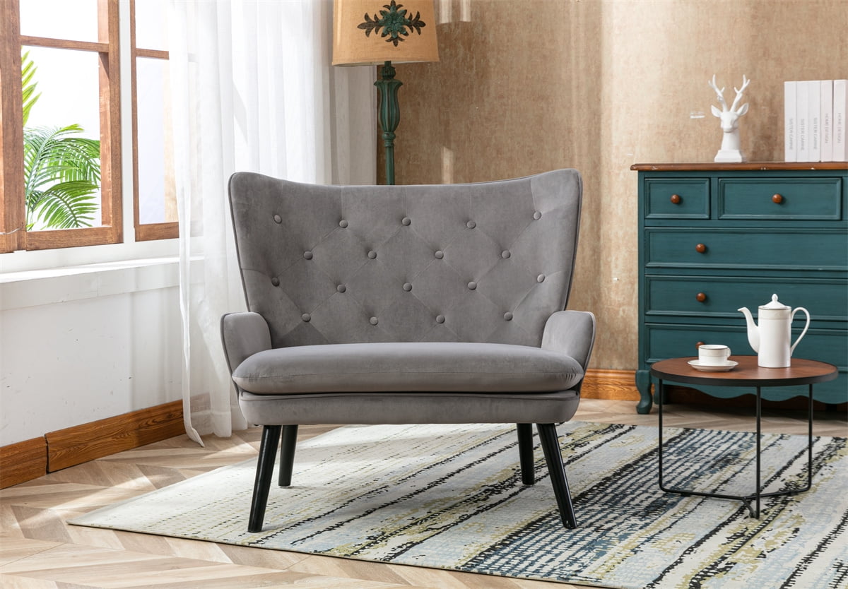 ARCTICSCORPION High Back Accent Chair, Comfortable Loveseat with Fabric ...