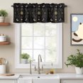 Crescent Moons Valances for Windows Yellow Purple Flying MothsAstrology ...