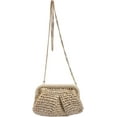 Women Straw Crossbody Clutch Purse Straw Shoulder Handbag Cloud Dumpling Pouch Rattan Summer ...