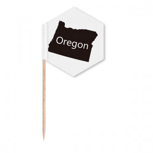 Oregon The United States Of America Map Toothpick Flags Cupcake Picks ...
