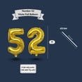 32 inch Large Gold Foil Mylar Number 52 Balloon - Helium & Air Filled ...