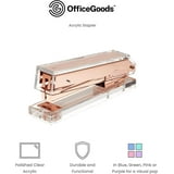 OfficeGoods Clear Acrylic Stapler with Rose Gold Accent for 1/4 ...