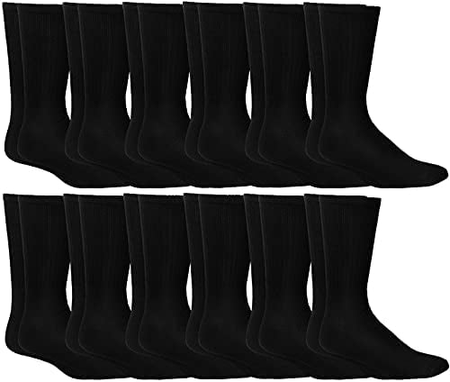 12 Pairs of Mens Value Mens Bulk Lightweight Cotton Crew Socks ...