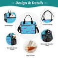 ALAZA Sharks on Blue Print Cooler Lunch Bag Insulated Reusable Lunch ...