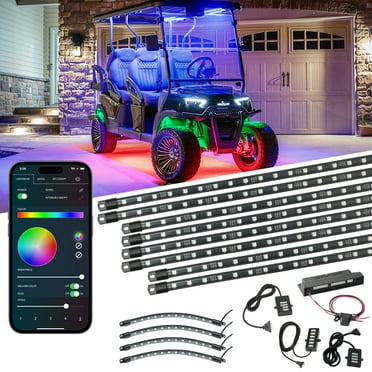 LEDGlow 12pc Million Color LED Electric 36V/48V/72V Golf Cart Underbody ...