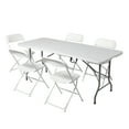 Ktaxon 6ft Foldable Picnic Table, Portable Outdoor Dining Table, White ...