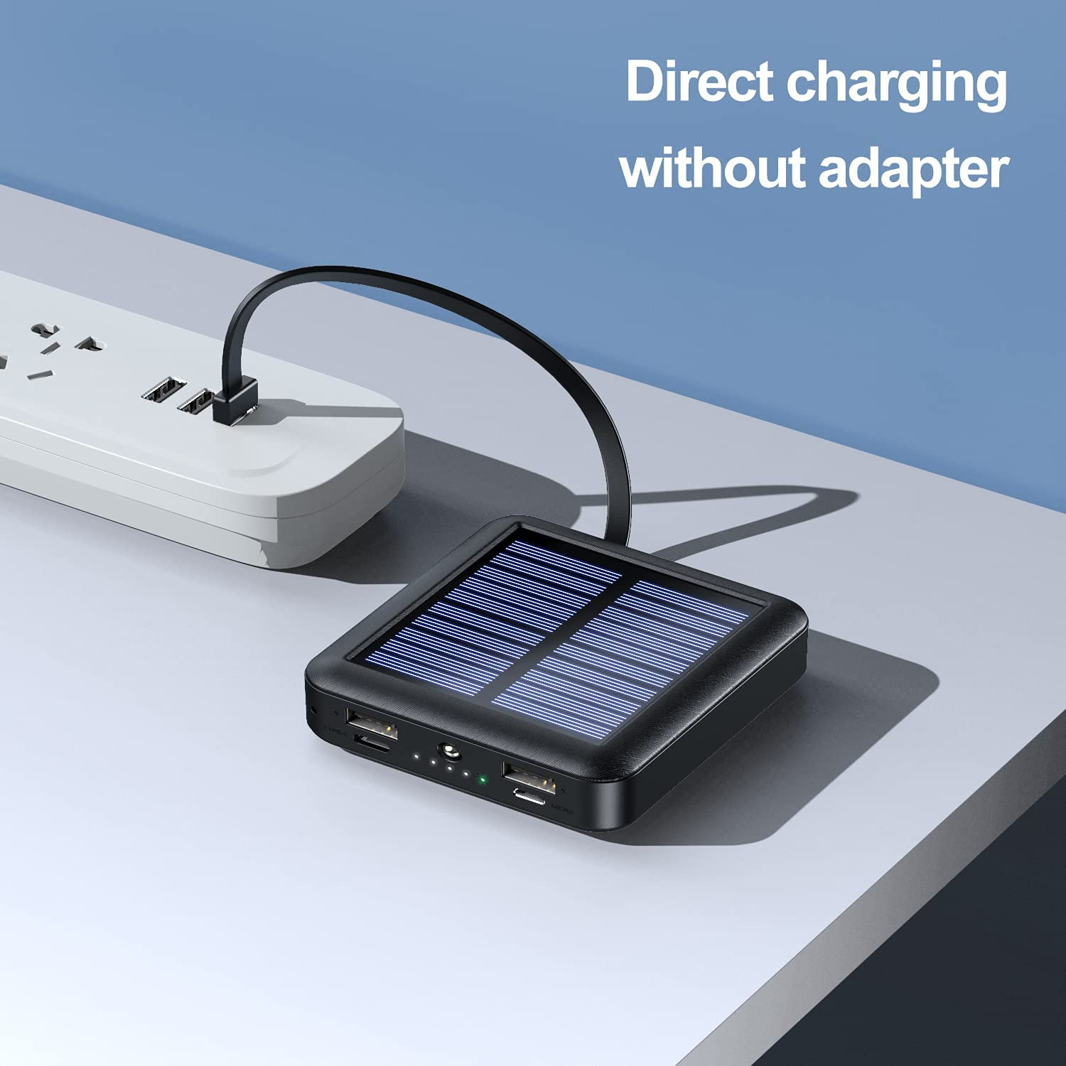 Buy Solar Power Bank 20000mAh with Built in 4 Cables,Smallest and ...