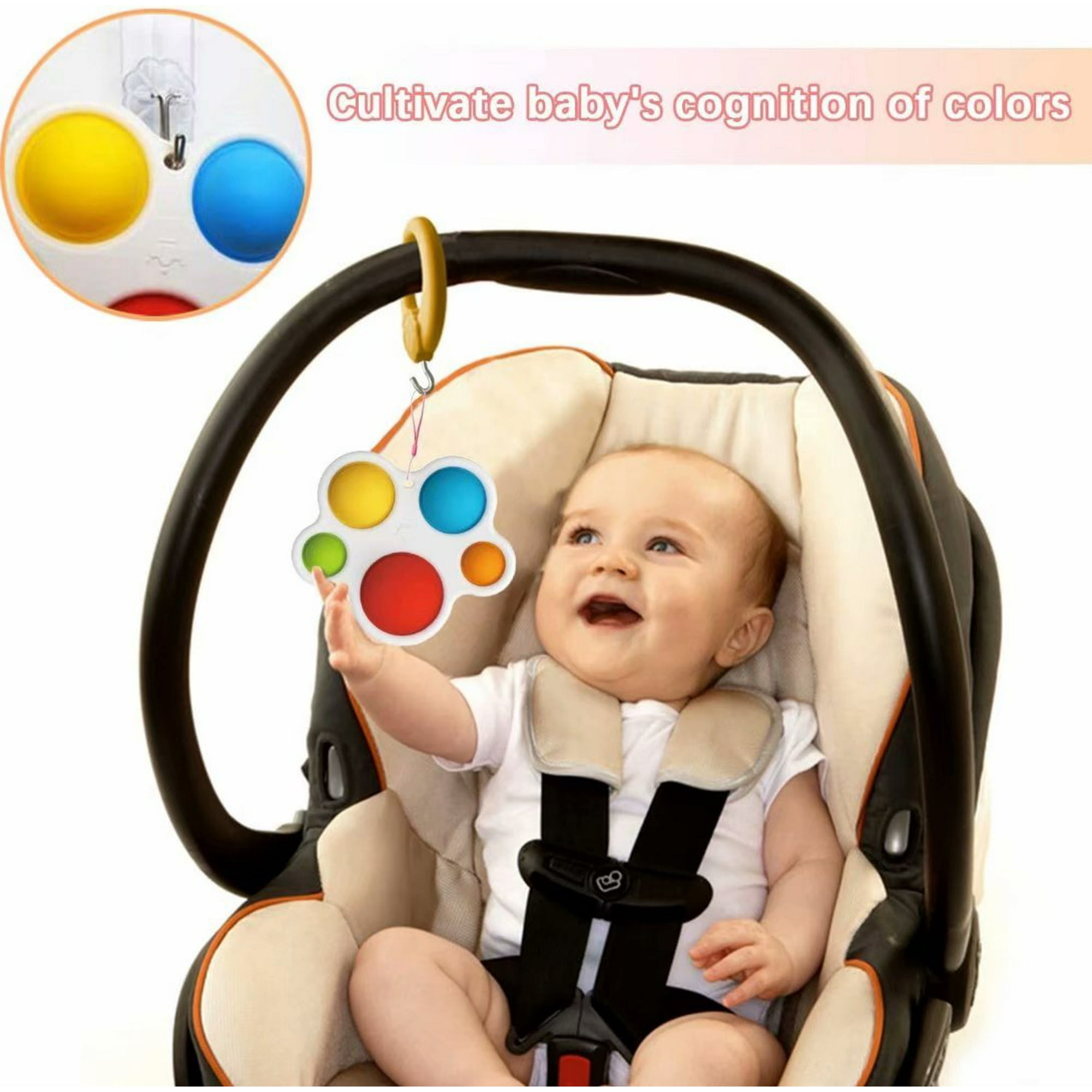 Cribun Baby Simple Dimple Fidget Toy Kids Sensory Toys Silicone Flipping Board Early Educational Toddler Baby Toy Adhd Fidget Toys Stress Relief Ha
