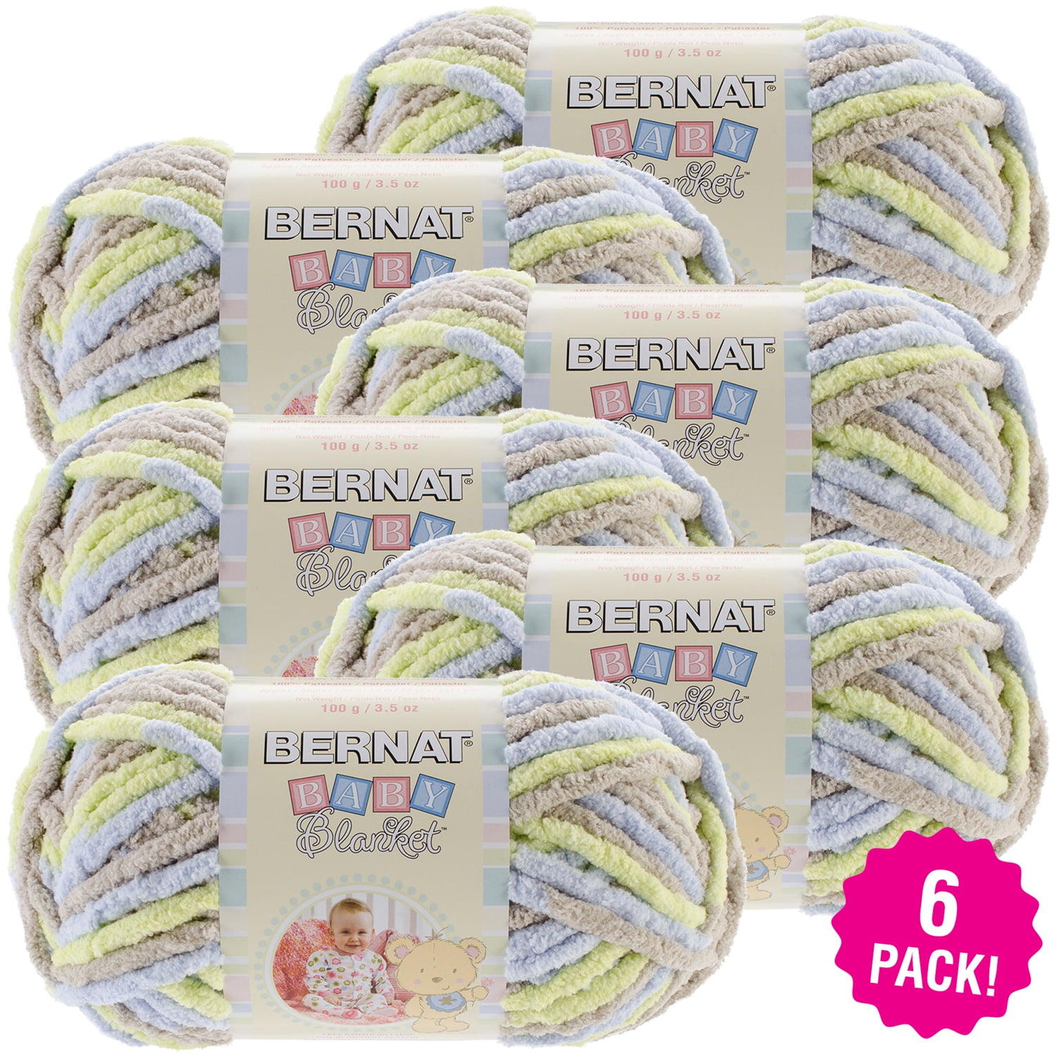 Bernat Baby Blanket Yarn - Little Boy Dove, Multipack of 6 - Walmart.com