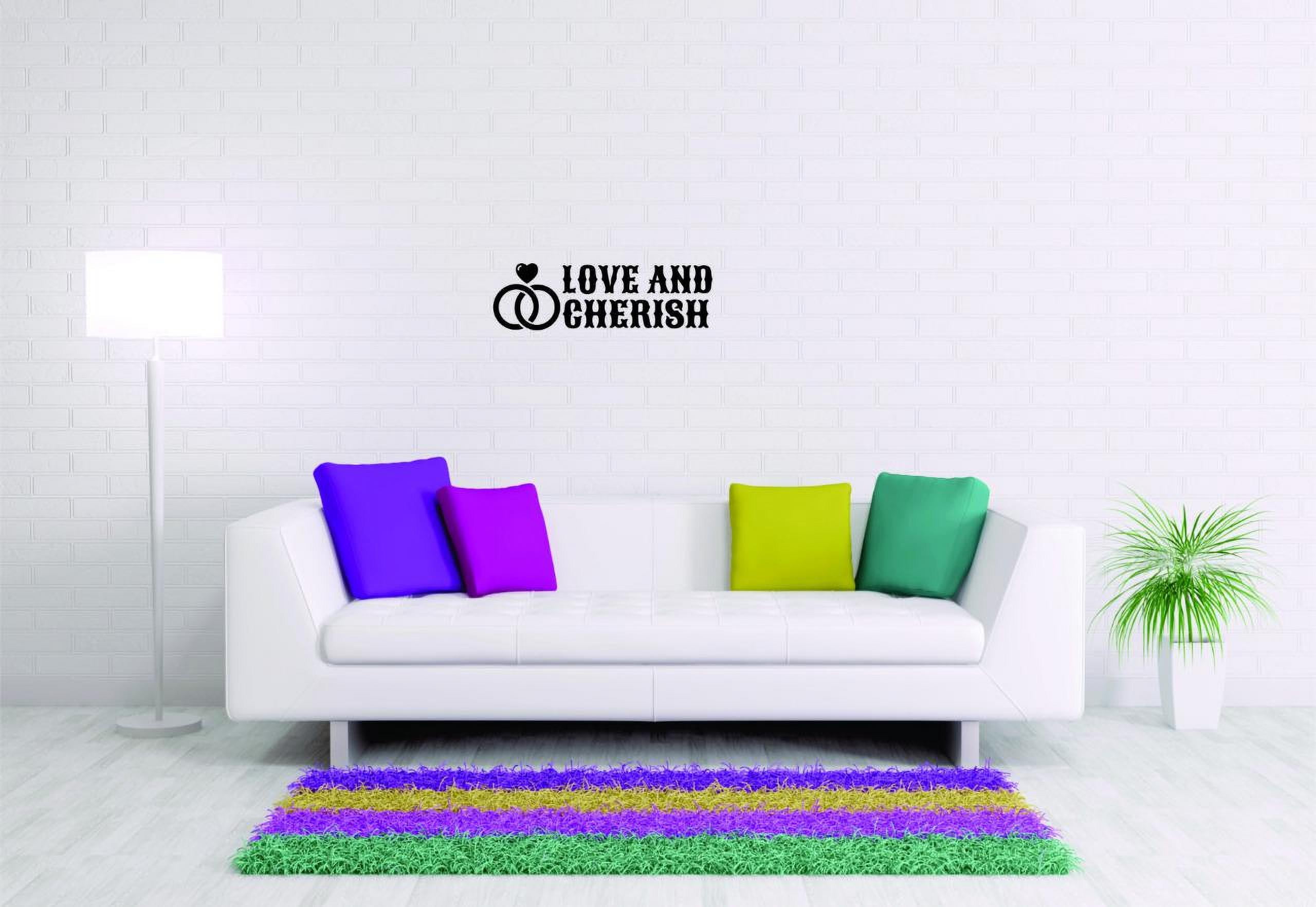 Home Wall Decals Love And Cherish Wedding Bedroom Stickers DIY ...