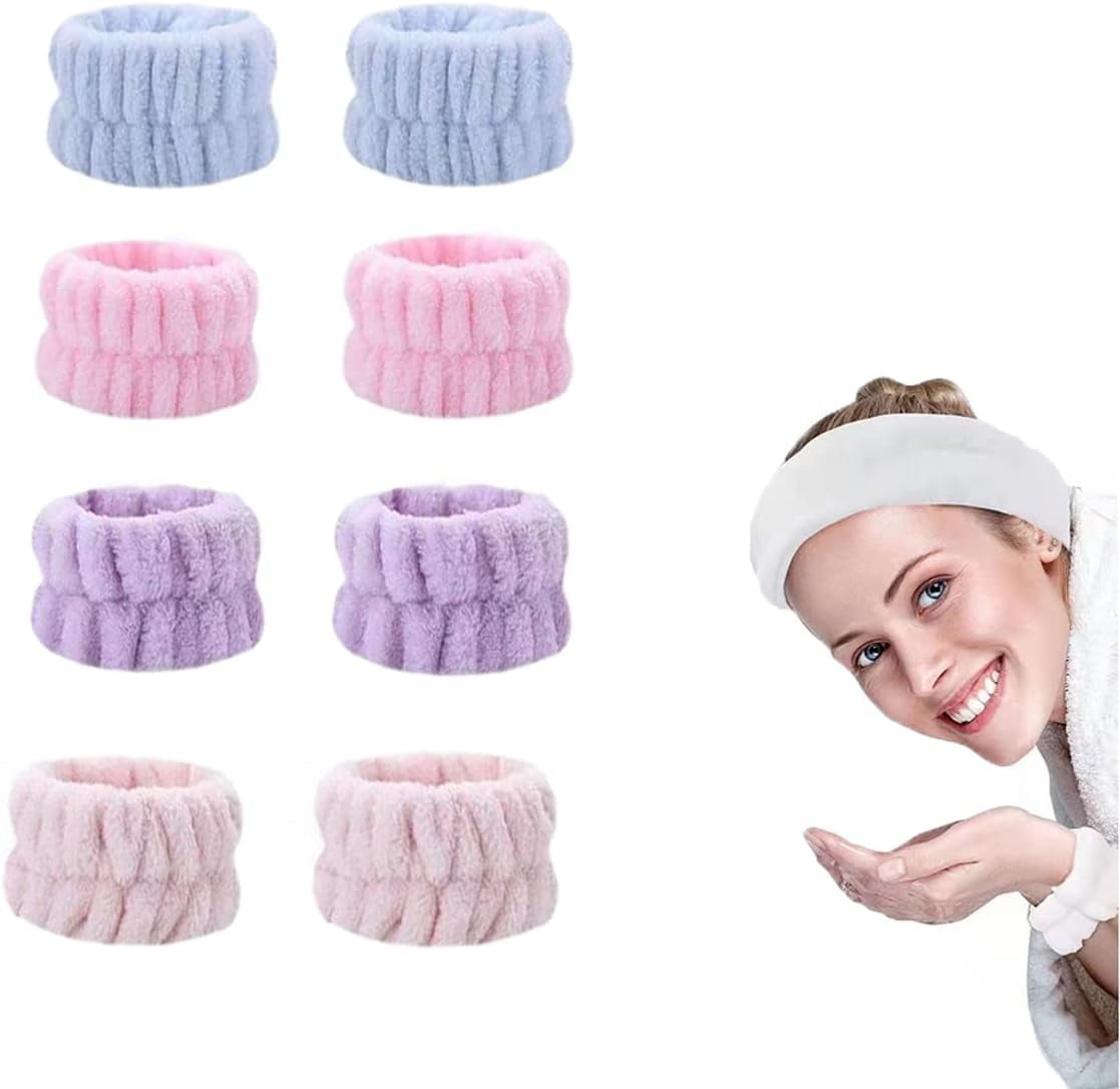 8 Pieces Spa Wrist Washband Set Absorbent Wrist Towels for Washing Face ...