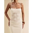 Apricot Lace Sheer Slip Maxi Dress With Ruched Waist And Spaghetti ...
