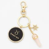 Claire's Tween Accessories Zodiac Keyring with Gemstone Star and Pink ...